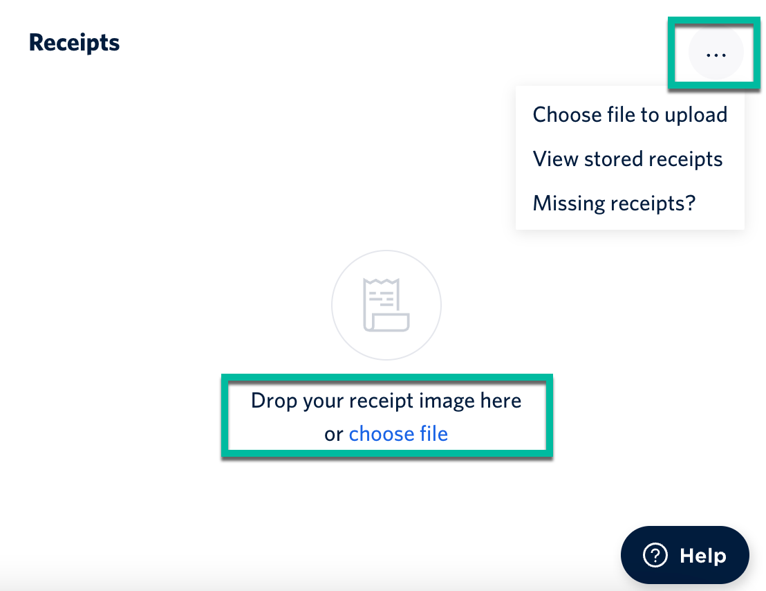 How do I add receipts to an expense from the web?
