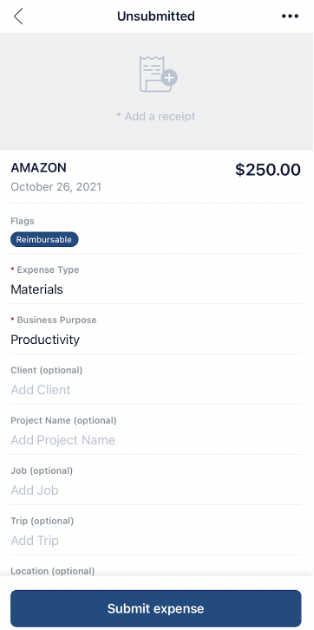 How do I submit a reimbursable expense?