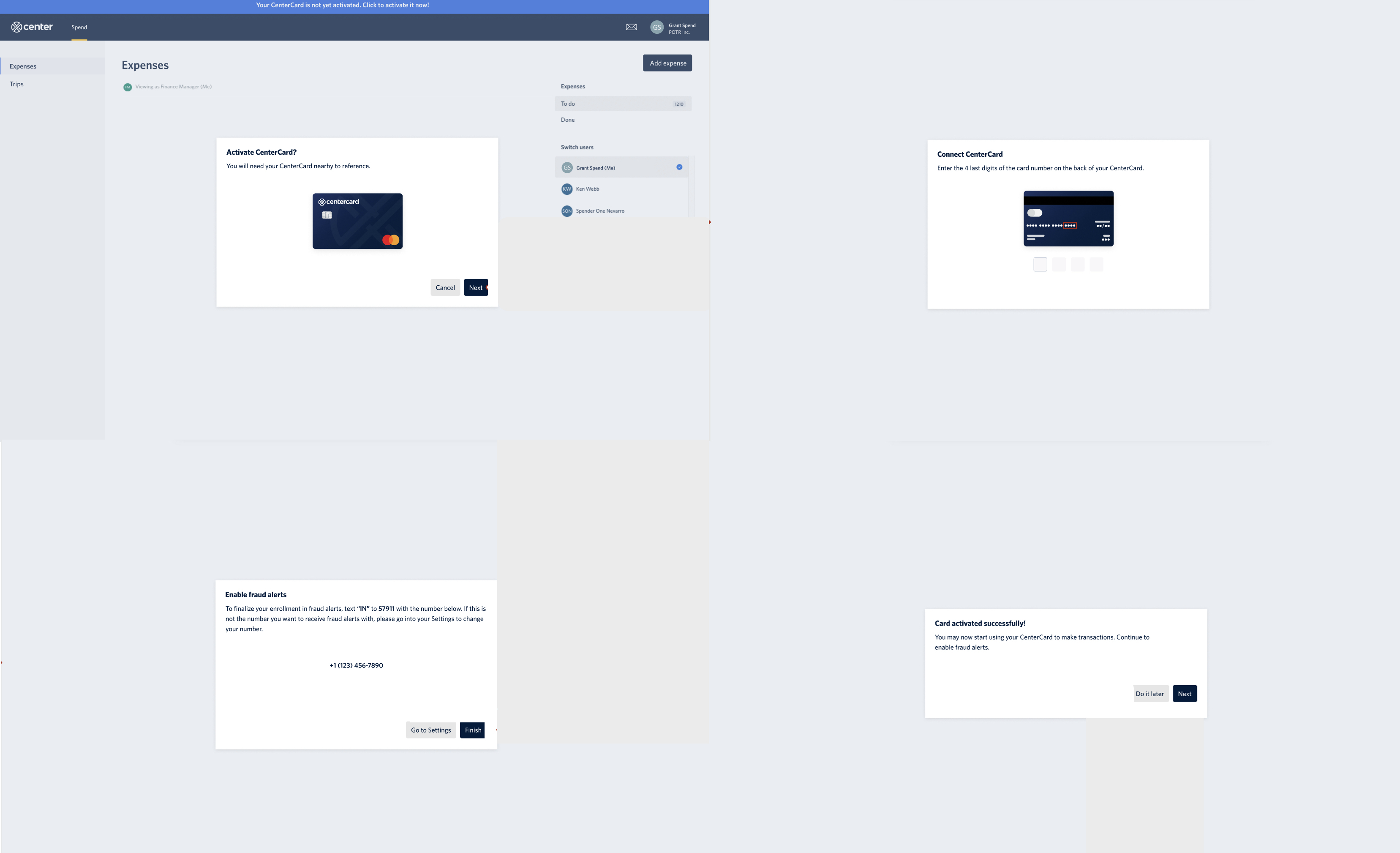 CenterCard Activation: Step-by-Step